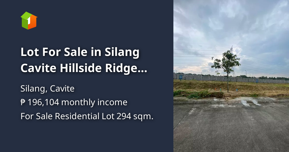 Lot For Sale in Silang Cavite Hillside Ridge Southmont Ayala Land Ready ...