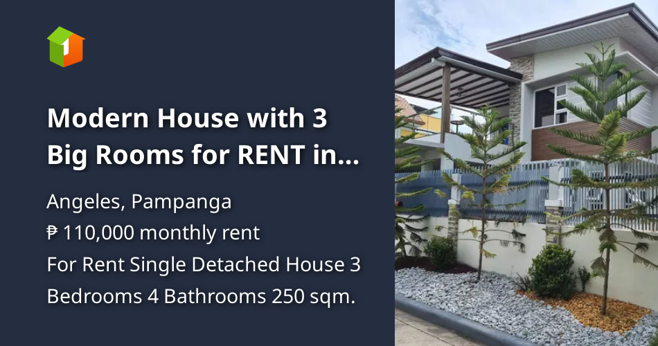 Modern House with 3 Big Rooms for RENT in Timog Park Angeles City ...