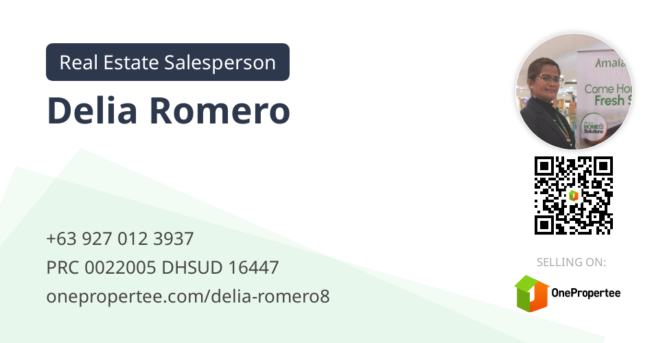 Delia Romero - Real Estate Salesperson Selling on OnePropertee