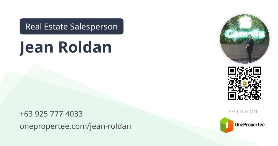 Jean Roldan - Real Estate Salesperson Selling on OnePropertee