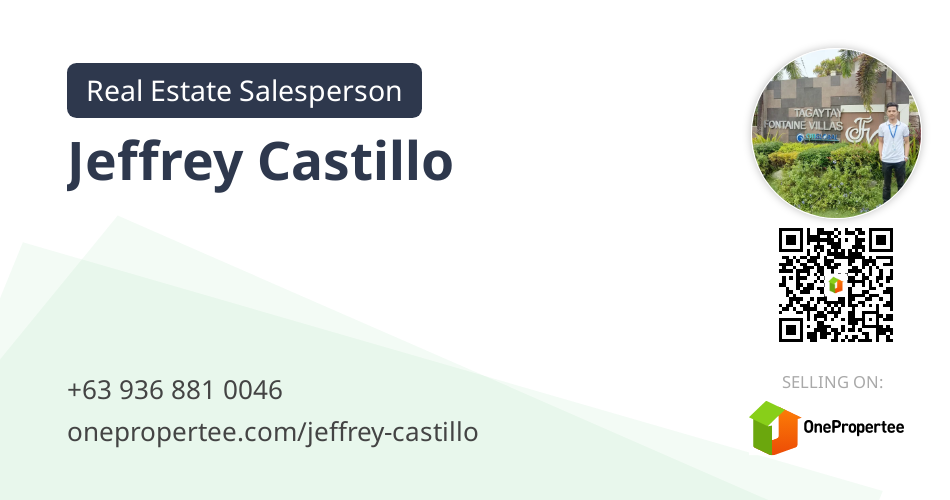 Jeffrey Castillo - Real Estate Salesperson Selling on OnePropertee