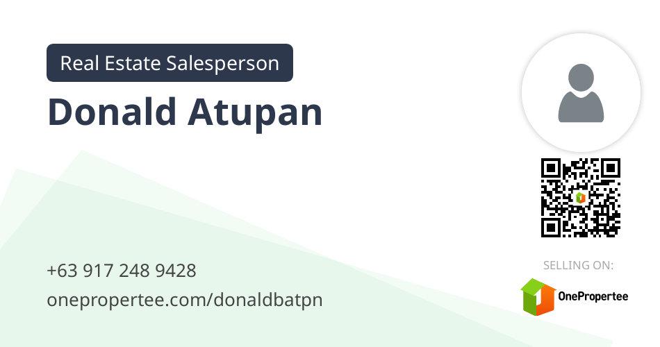 Donald Atupan - Real Estate Salesperson Selling on OnePropertee