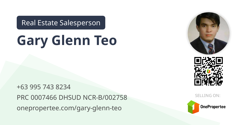 Gary Glenn Teo - Real Estate Salesperson Selling on OnePropertee