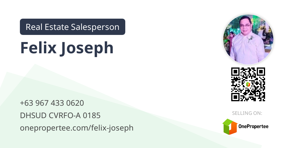 Felix Joseph - Real Estate Salesperson Selling on OnePropertee