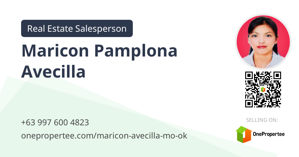 Maricon Pamplona Avecilla - Real Estate Salesperson Selling on OnePropertee