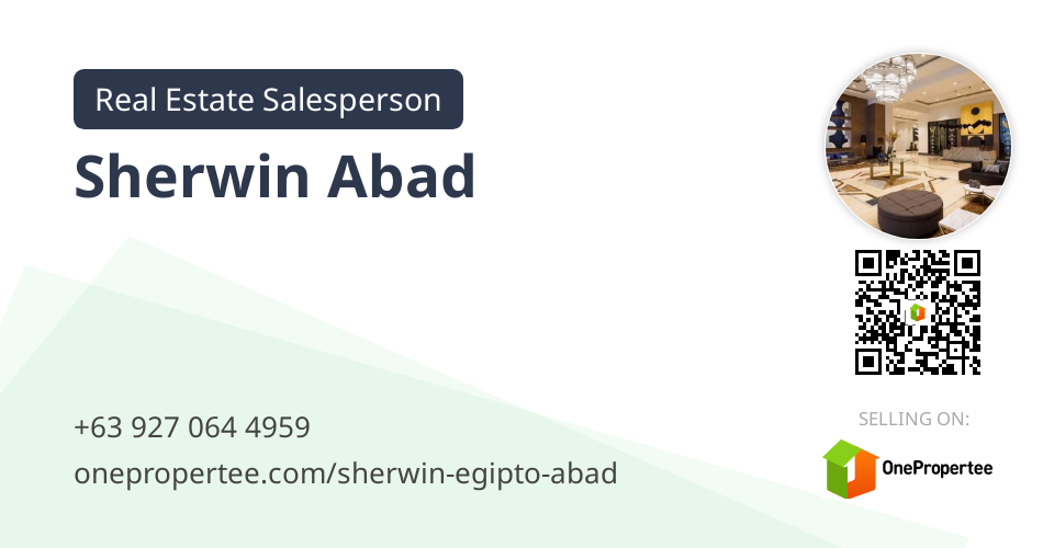 Sherwin Abad - Real Estate Salesperson Selling on OnePropertee