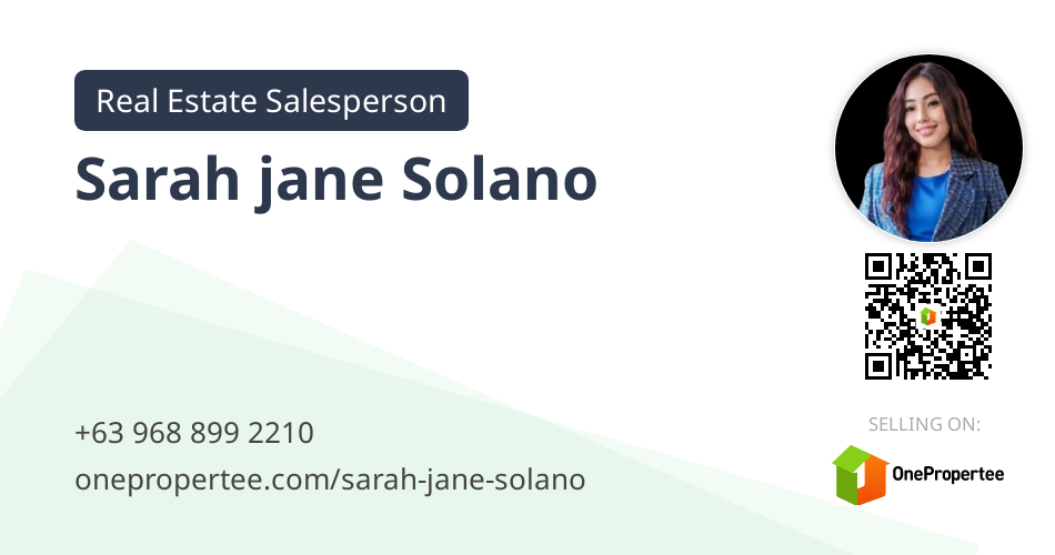 Sarah jane Solano - Real Estate Salesperson Selling on OnePropertee