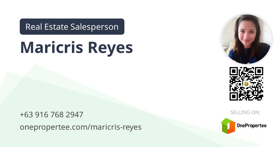 Maricris Reyes - Real Estate Salesperson Selling on OnePropertee