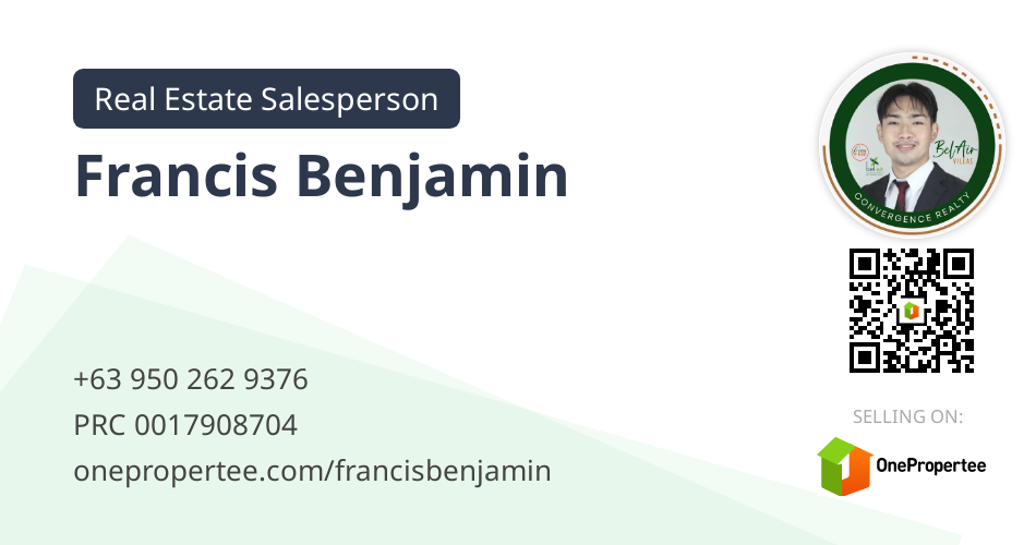 Francis Benjamin - Real Estate Salesperson Selling on OnePropertee