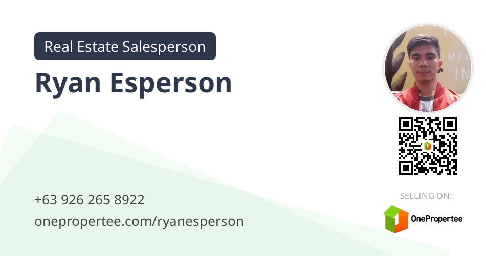 Ryan Esperson - Real Estate Salesperson Selling on OnePropertee