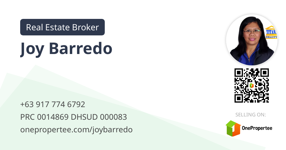 Joy Barredo - Real Estate Broker Selling on OnePropertee