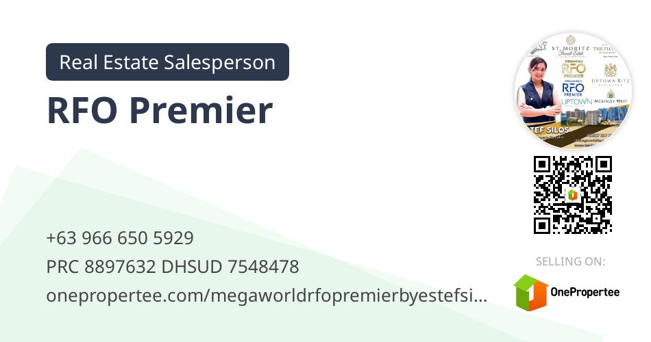 RFO Premier - Real Estate Salesperson Selling on OnePropertee