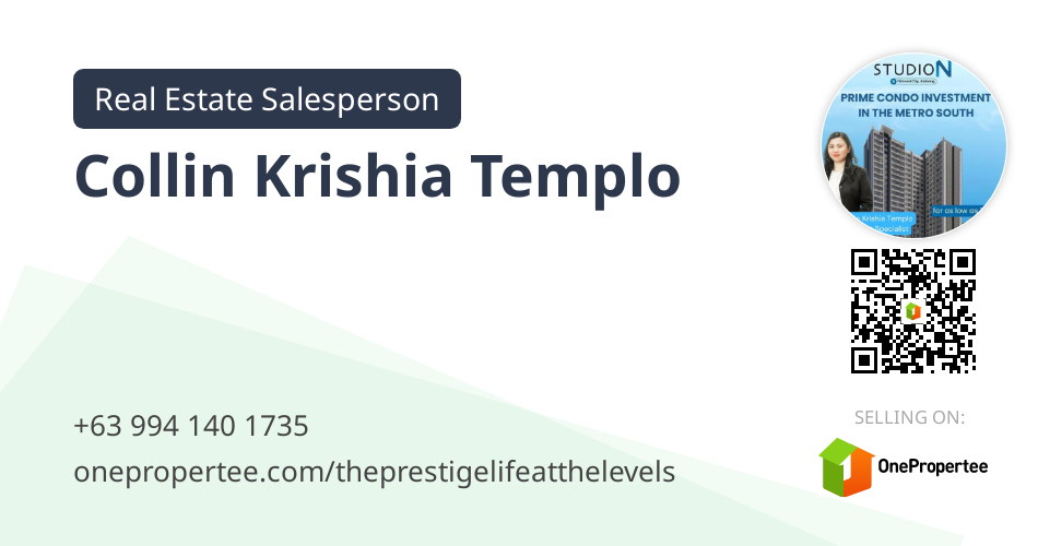 Collin Krishia Templo - Real Estate Salesperson Selling on OnePropertee