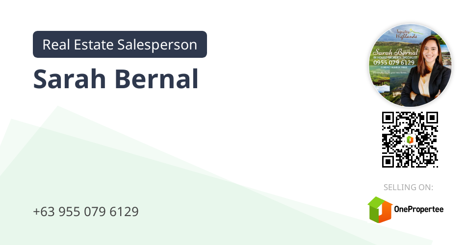 Sarah Bernal - Real Estate Salesperson Selling on OnePropertee