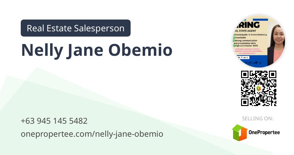 Nelly Jane Obemio - Real Estate Salesperson Selling on OnePropertee
