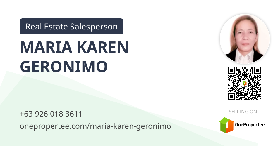 MARIA KAREN GERONIMO - Real Estate Salesperson Selling on OnePropertee