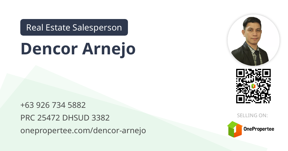 Dencor Arnejo - Real Estate Salesperson Selling on OnePropertee