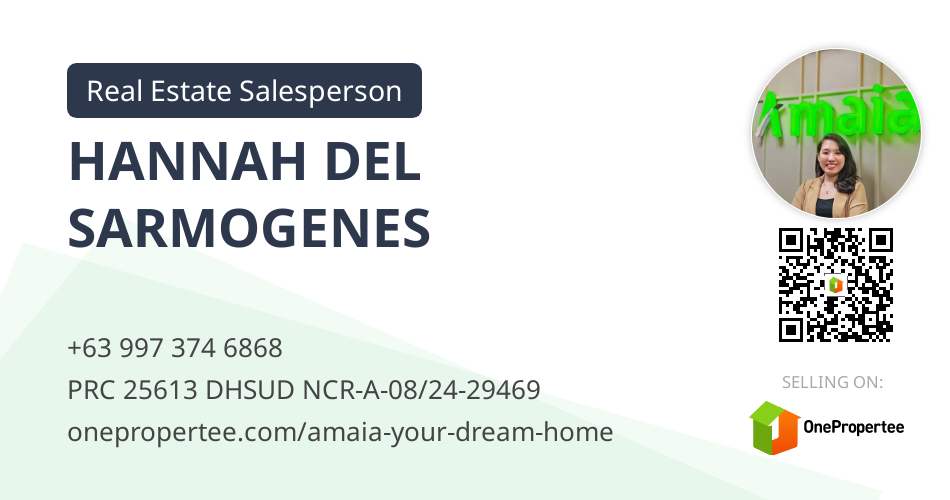 HANNAH DEL SARMOGENES - Real Estate Salesperson Selling on OnePropertee