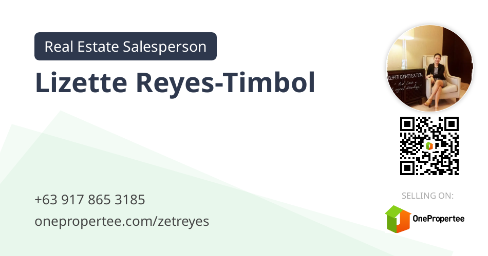 Lizette Reyes-Timbol - Real Estate Salesperson Selling on OnePropertee