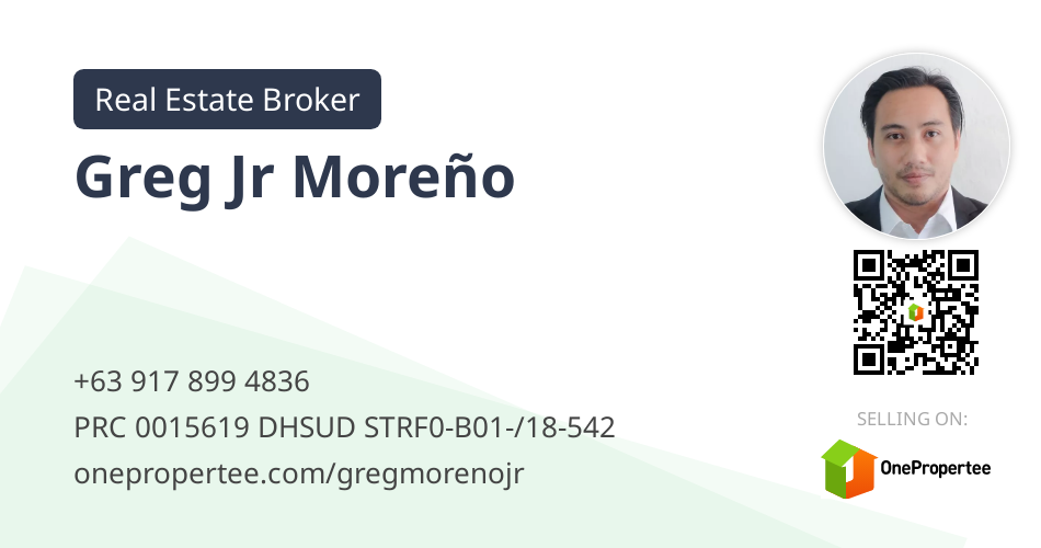 Greg Jr Moreño - Real Estate Broker Selling on OnePropertee