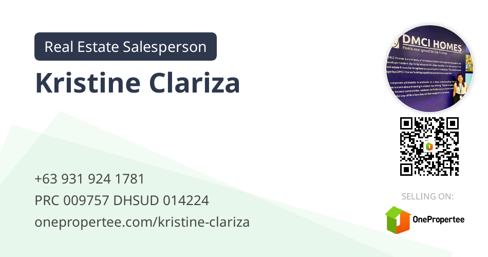 Kristine Clariza - Real Estate Salesperson Selling on OnePropertee