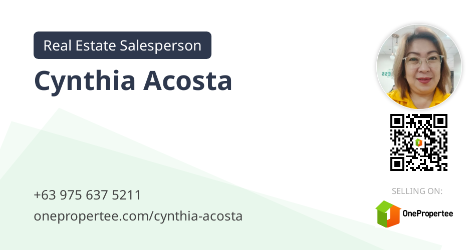 Cynthia Acosta - Real Estate Salesperson Selling on OnePropertee
