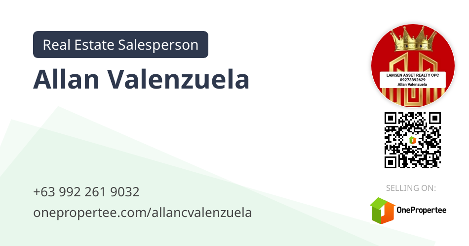 Allan Valenzuela - Real Estate Salesperson Selling on OnePropertee