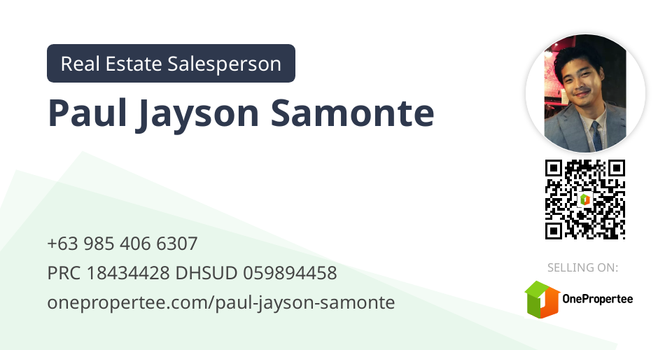 Paul Jayson Samonte - Real Estate Salesperson Selling on OnePropertee