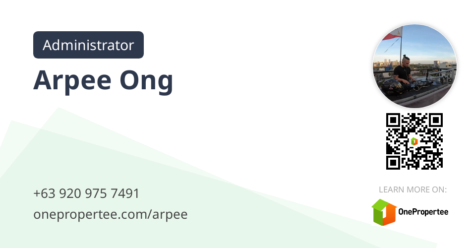 About Arpee Ong - Administrator Selling on OnePropertee