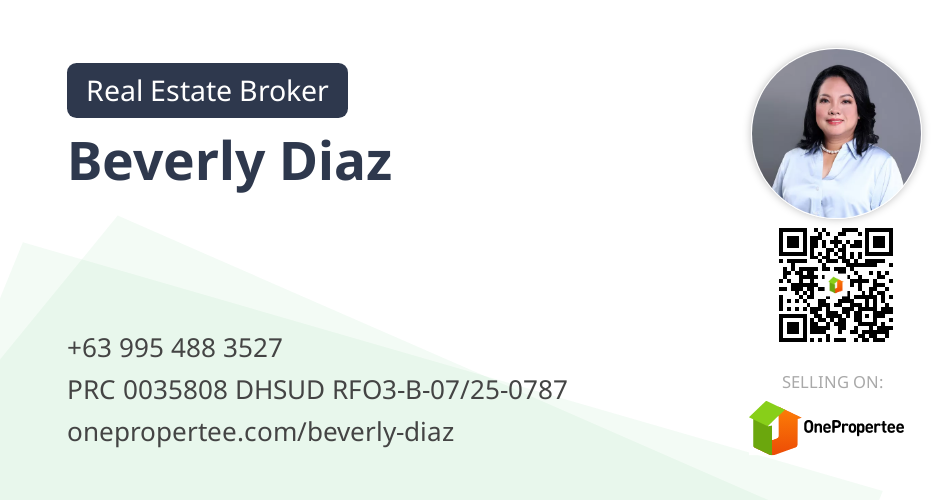 Beverly Diaz - Real Estate Broker Selling on OnePropertee